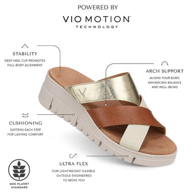 Vionic Uptown Sunset Leather Wedge Sandals | Dillard's