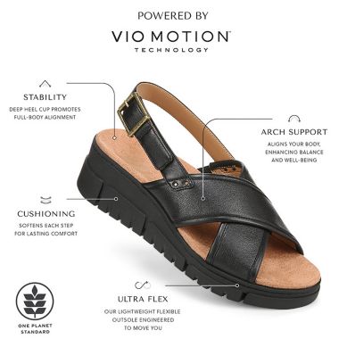 Vionic Uptown Sonoma Leather Wedge Slingback Sandals | Dillard's
