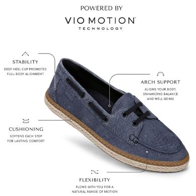 Vionic Bay Jute Trim Denim Boat Shoes | Dillard's