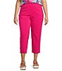 Allison Daley Plus Size Embellished Hem Pull-On Straight Leg Cropped ...