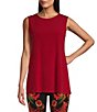 Eva Varro Solid Knit Jersey Crew Neck Sleeveless Top | Dillard's