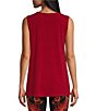 Eva Varro Solid Knit Jersey Crew Neck Sleeveless Top | Dillard's
