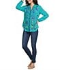 JOHNNY WAS Luisa Embroidered Point Collar V-Neck Long Sleeve Shirt ...