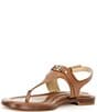 Michael Kors Mandy Leather Logo Hardware T-Strap Slingback Sandals ...