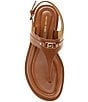 Michael Kors Mandy Leather Logo Hardware T-Strap Slingback Sandals ...