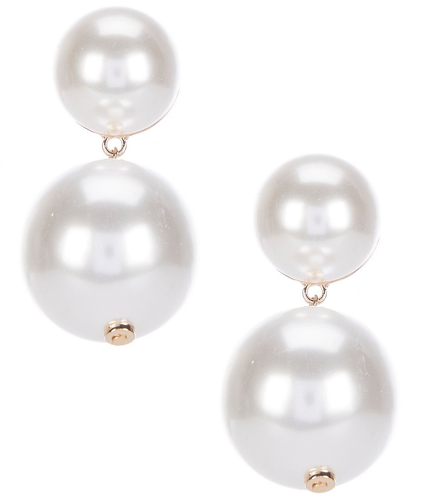 Anna & Ava Oversized Double Pearls Statement Drop Earrings | Dillard's