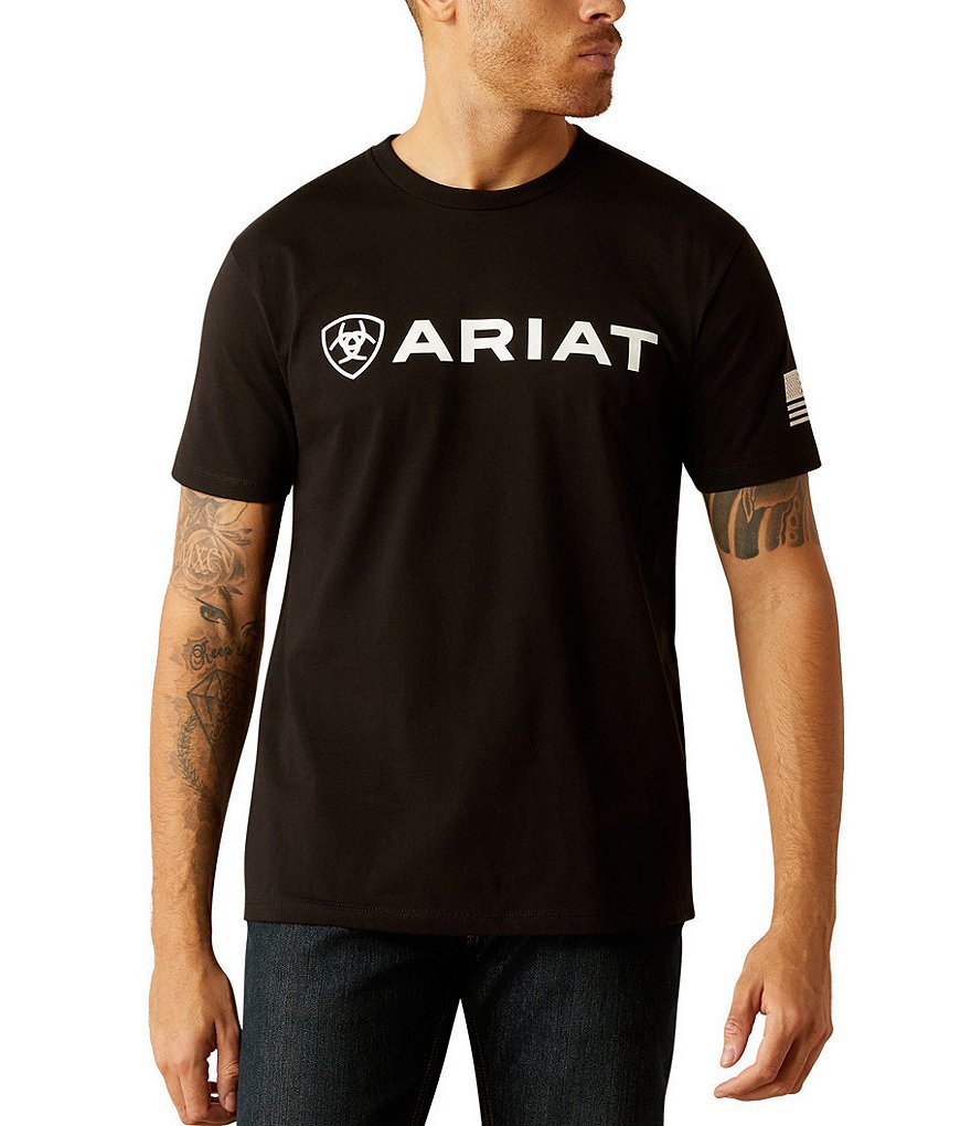 Ariat Shield Flag Short Sleeve Logo Graphic T-Shirt | Dillard's