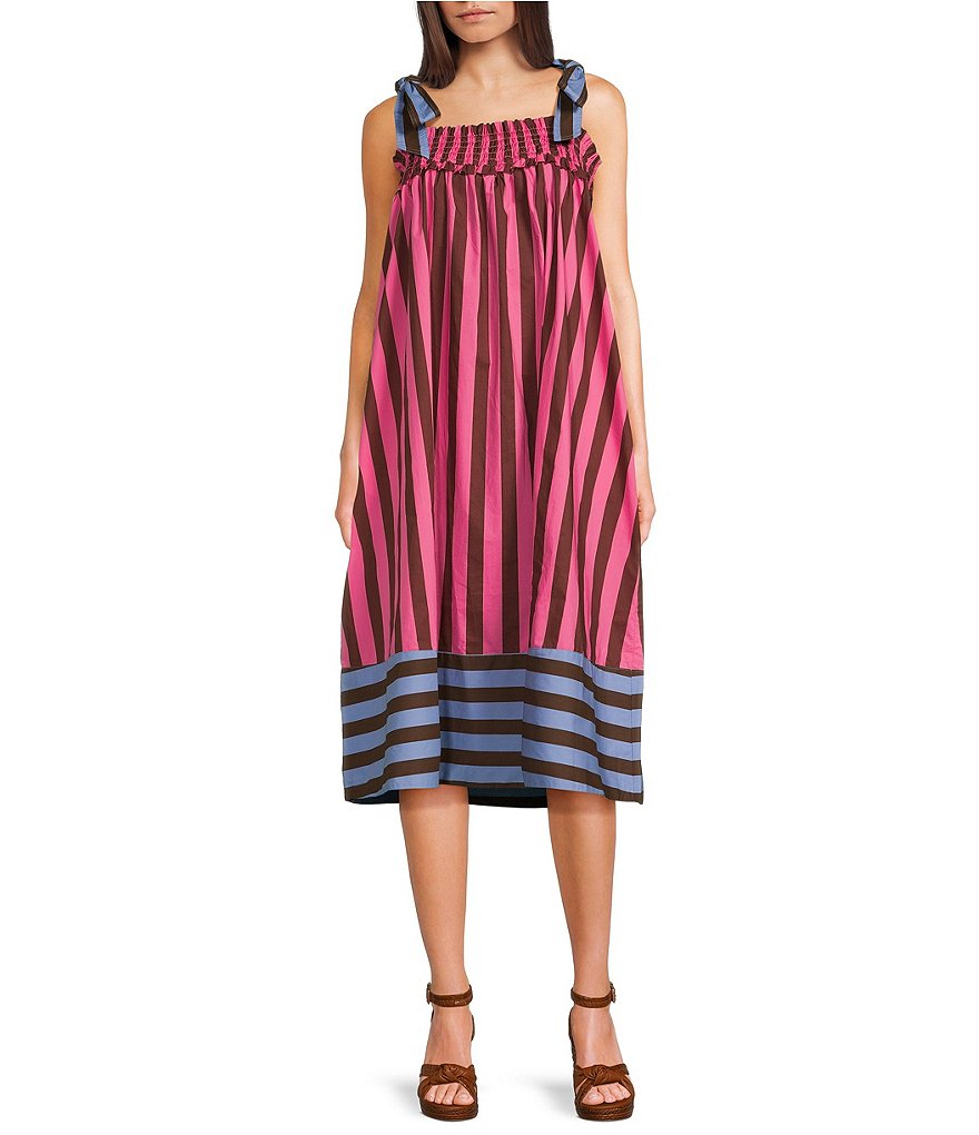 Buru Square Neck Tie Shoulder Strap Stripe Print Square Neck Sleeveless ... Buru Square Neck Tie Shoulder Strap Stripe Print Square Neck Sleeveless ...