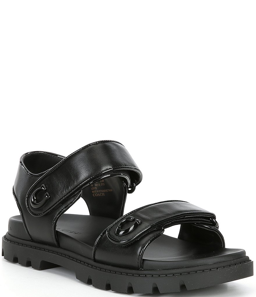 COACH Brynn Leather Banded Lug Sole Sandals | Dillard's