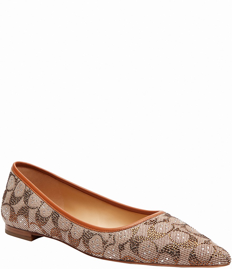 COACH Daphne Crystal Signature Jacquard Flats | Dillard's