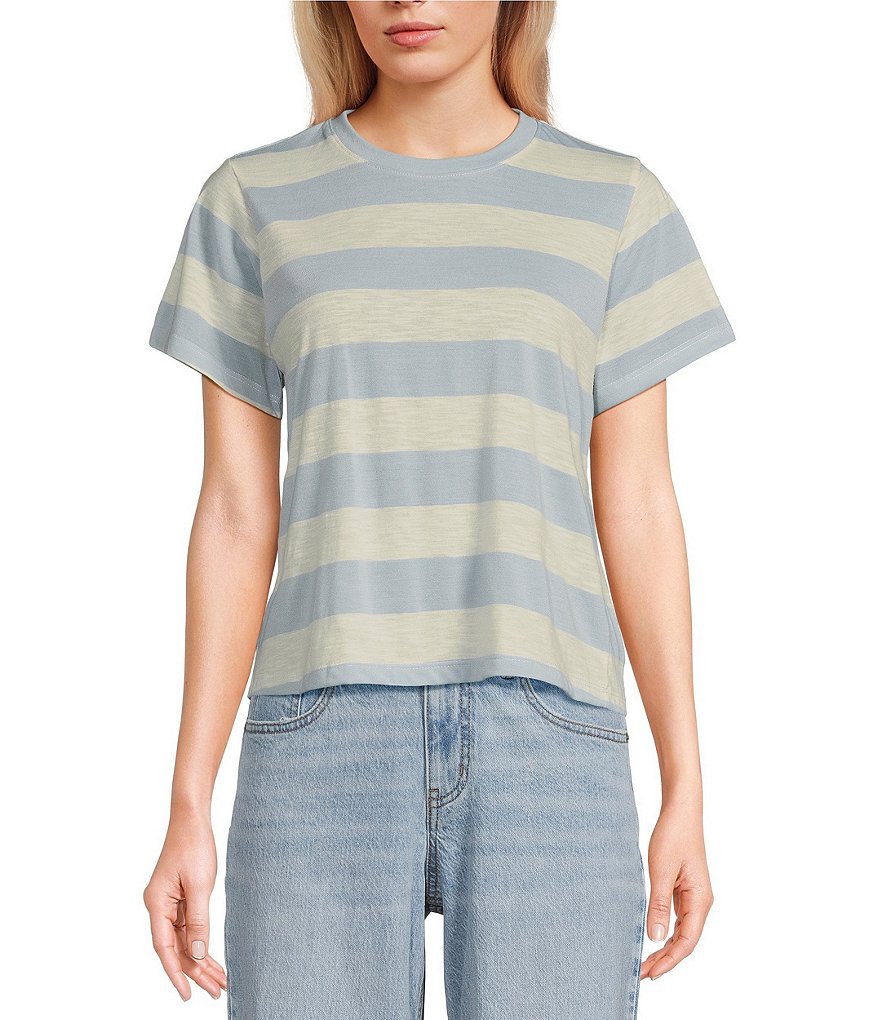 Copper Key Stripe Short Sleeve Boxy T-Shirt | Dillard's