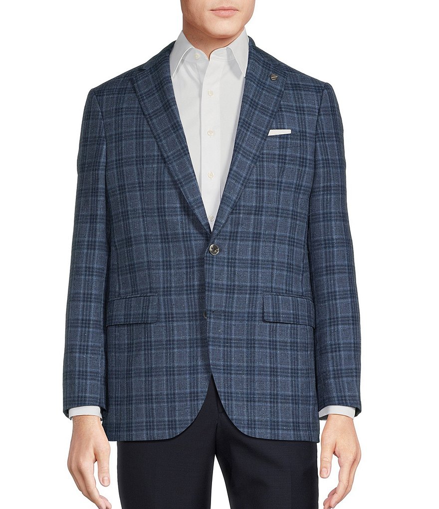 Cremieux Modern Fit Allover Blue Plaid Pattern Sport Coat | Dillard's