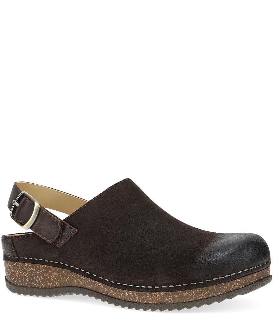 Dansko Merrin Suede Slingback Strap Clogs | Dillard's