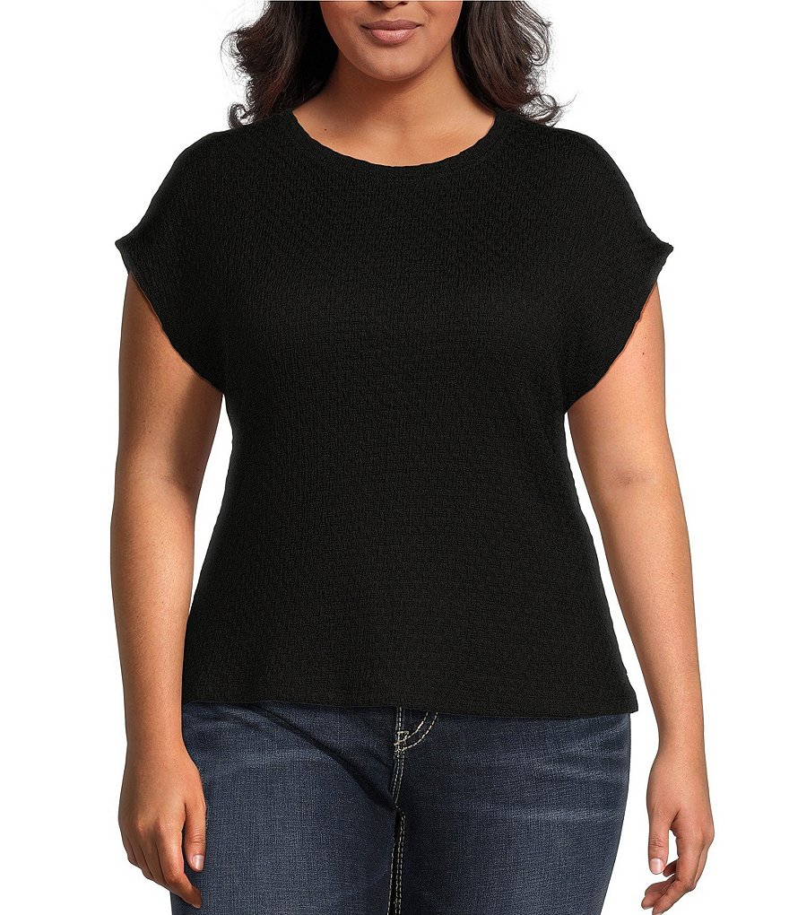 Dex Clothing Plus Cap Sleeve Textured Top | Dillard's