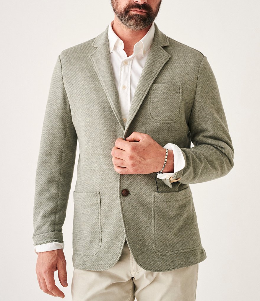 Faherty Slim Fit Notch Lapel Unstructured Inlet Knit Stretch Blazer ...