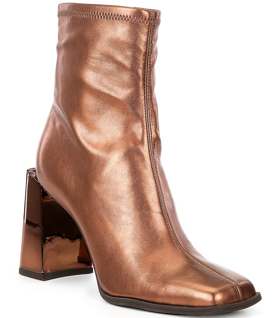 GB Border-Line Stretch Metallic Block Heel Booties | Dillard's