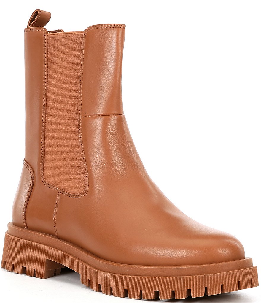 Gianni Bini Marvin Oiled Leather Lug Sole Booties | Dillard's