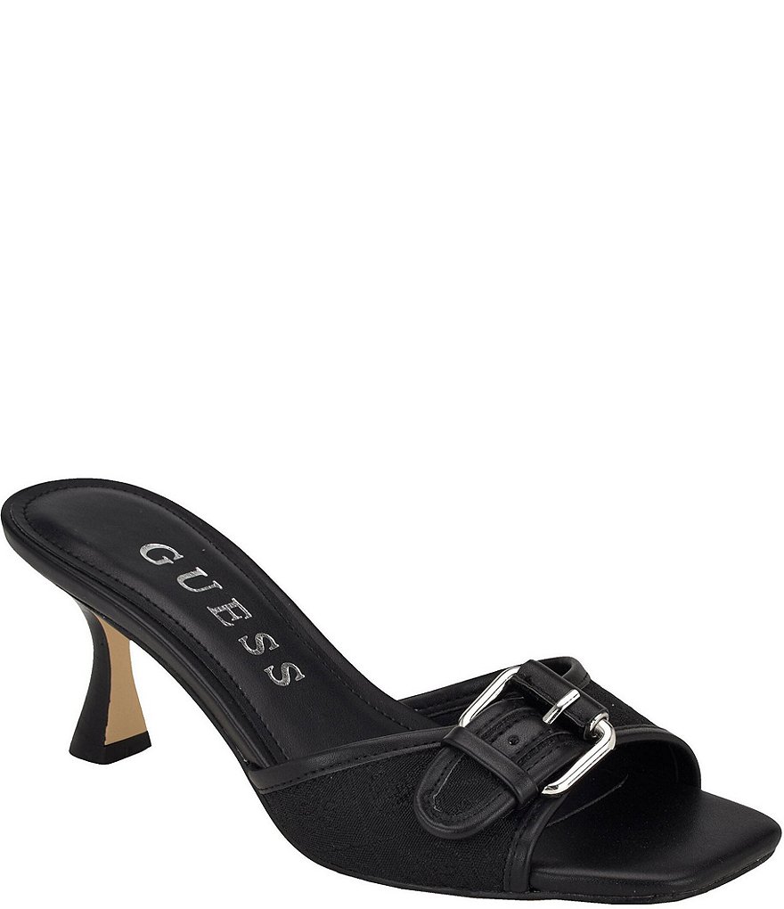 Guess Dista Logo Print Buckle Slides | Dillard's