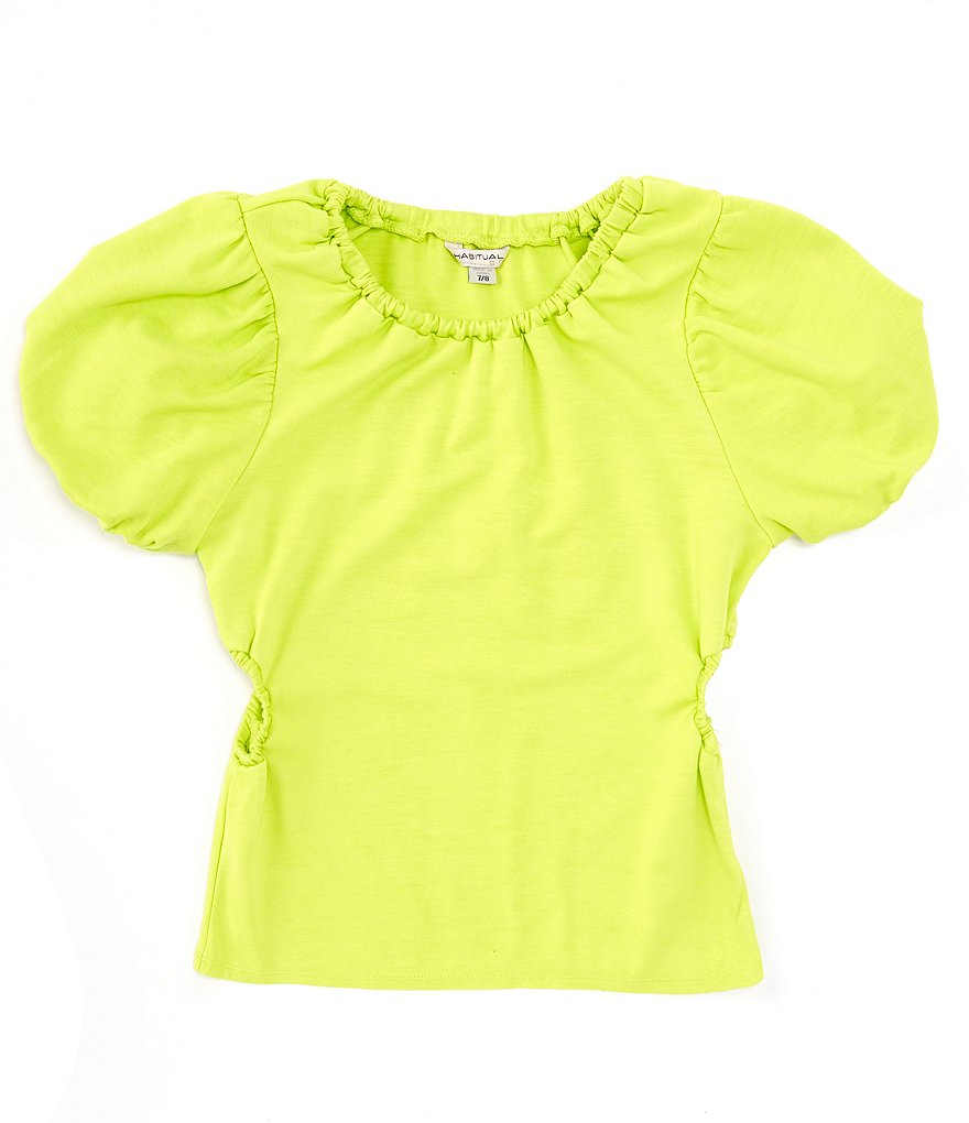 Habitual Big Girls 7 16 Short Puff Sleeve Cutout Top Dillards