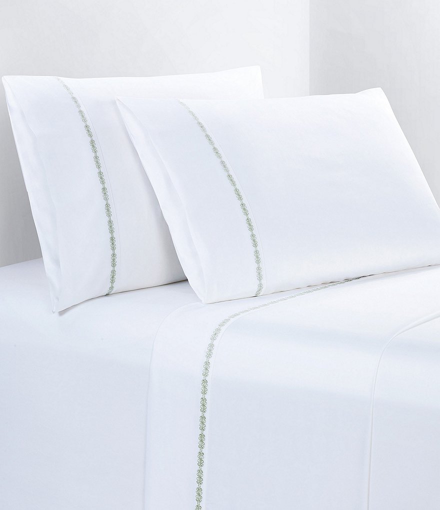 HiEnd Accents 350-Thread Count Laurel Embroidered Border Sheet Set ...