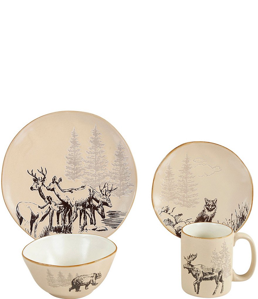 HiEnd Accents White Pine 16-Piece Dinnerware Set | Dillard's