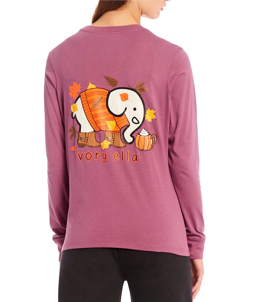 Ivory Ella Fall Feelings Long Sleeve Graphic T-Shirt | Dillard's