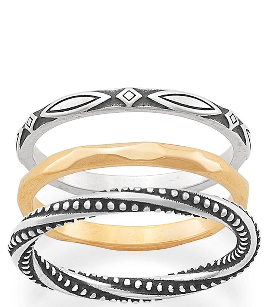 James Avery Silver and 14K Gold Connected Circles Ring Set | Dillard's