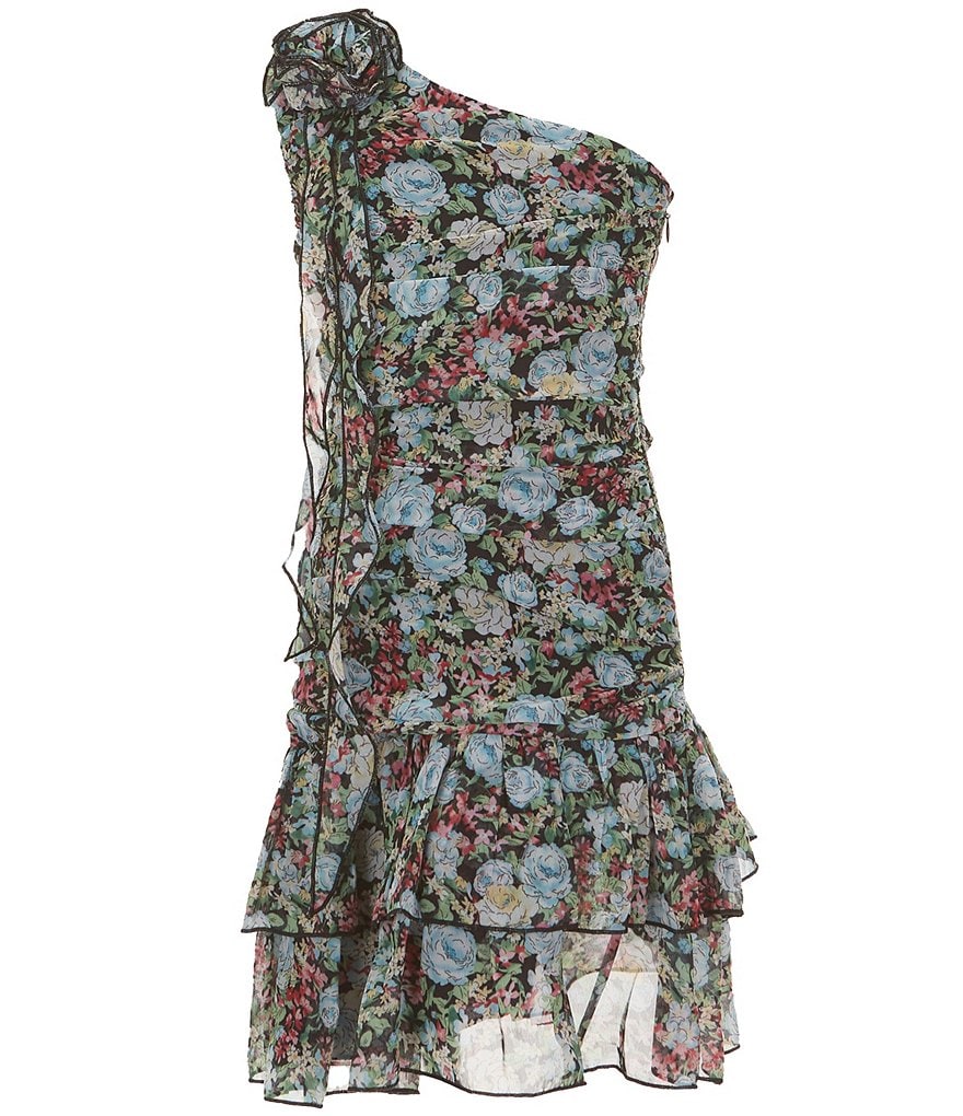 KatieJNYC Big Girls 7-16 Clara One-Shoulder Floral Sheath KatieJNYC Big Girls 7-16 Clara One-Shoulder Floral Sheath