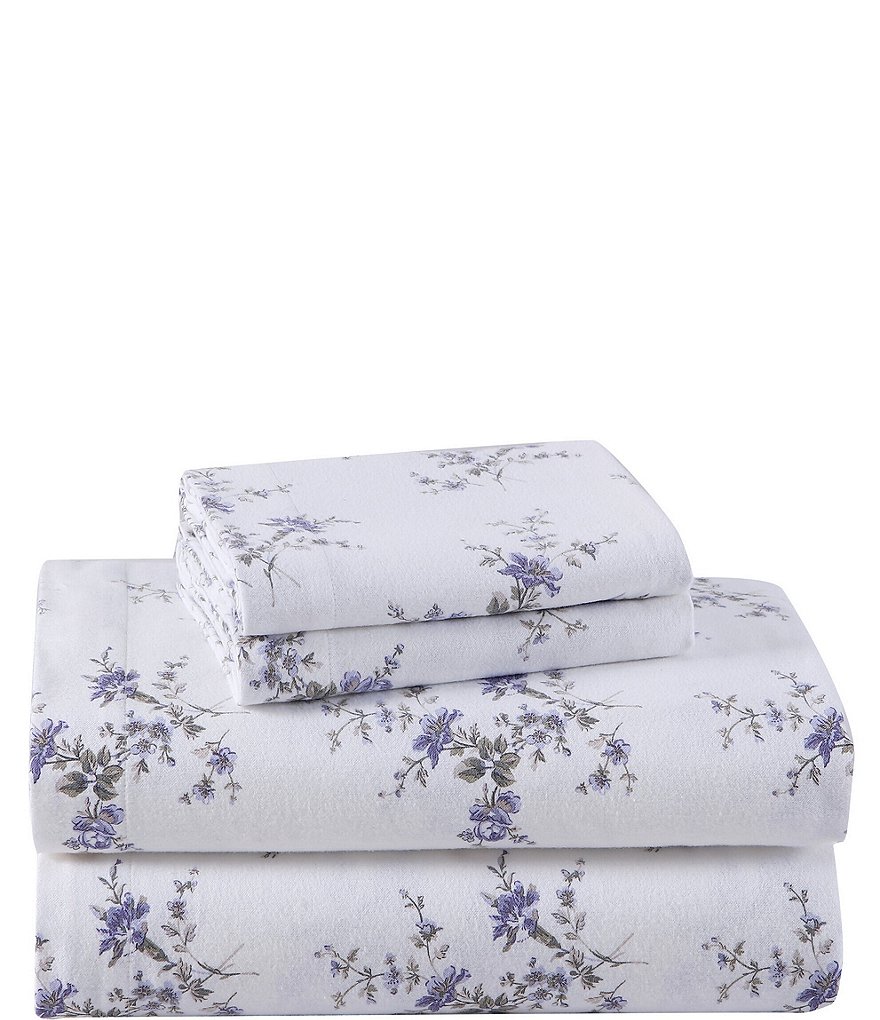 Laura Ashley Jessika Floral Cotton Flannel Sheet Set | Dillard's