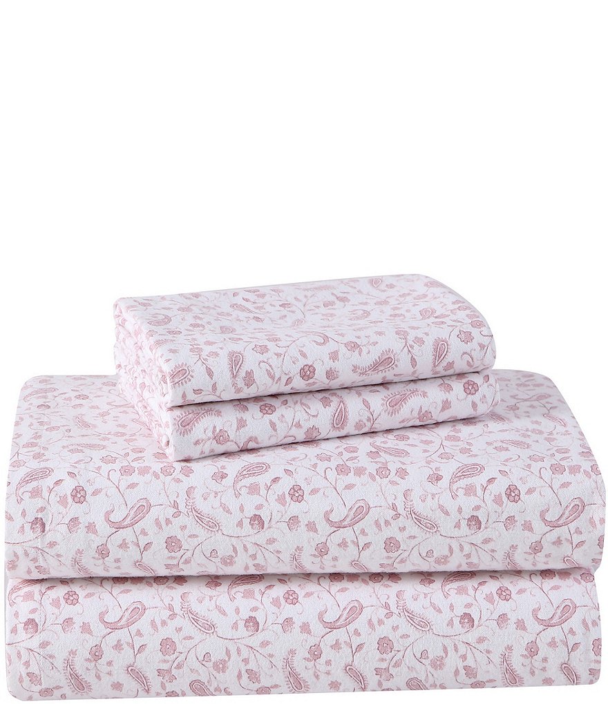 Laura Ashley Paisley Prance Flannel Sheet Set | Dillard's