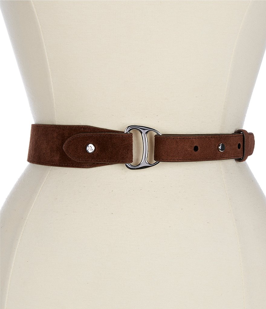 (取寄) ローレン ラルフローレン レディース エクエストリアン D-リング スエード ベルト Lauren Ralph Lauren women Equestrian D-Ring Suede Belt Dark Hickory 00000001_zi_2a59ed46-369c-42ed