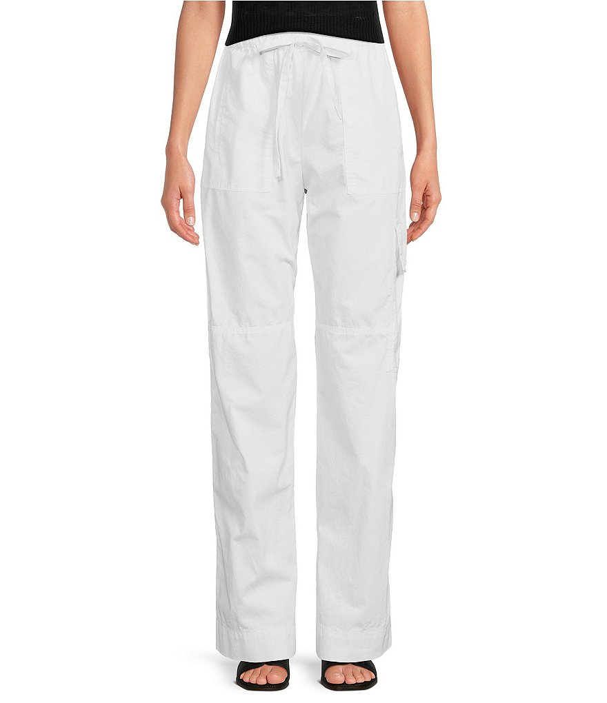 Le' AL.X High Rise Tie Front Cargo Chino Pant | Dillard's