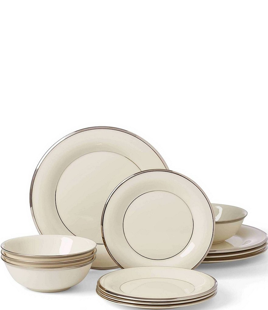 Lenox Solitaire 12-Piece Dinnerware Set, Service for 4 | Dillard's