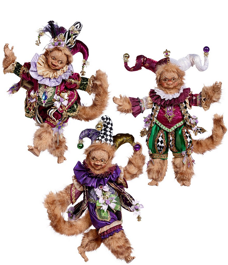 Mark Roberts Mardi Gras Assorted Monkey Figurine, Set of 3 | Dillard's