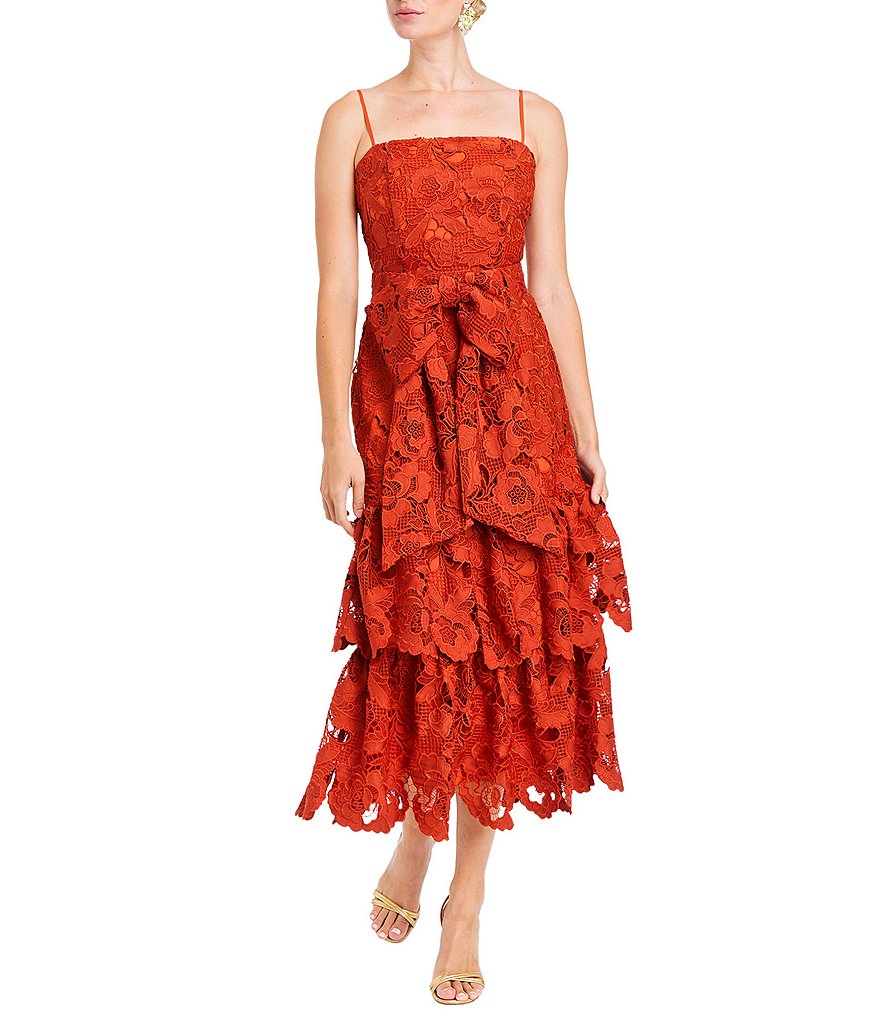 Mestiza New York Vanessa Laser Cut Lace Tiered Tie Front Mestiza New York Vanessa Laser Cut Lace Tiered Tie Front