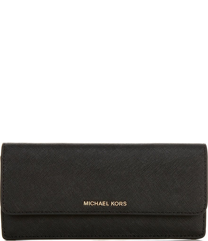 Michael Kors Jet Set Large Saffiano Leather Snap-Front Wallet | Dillard's