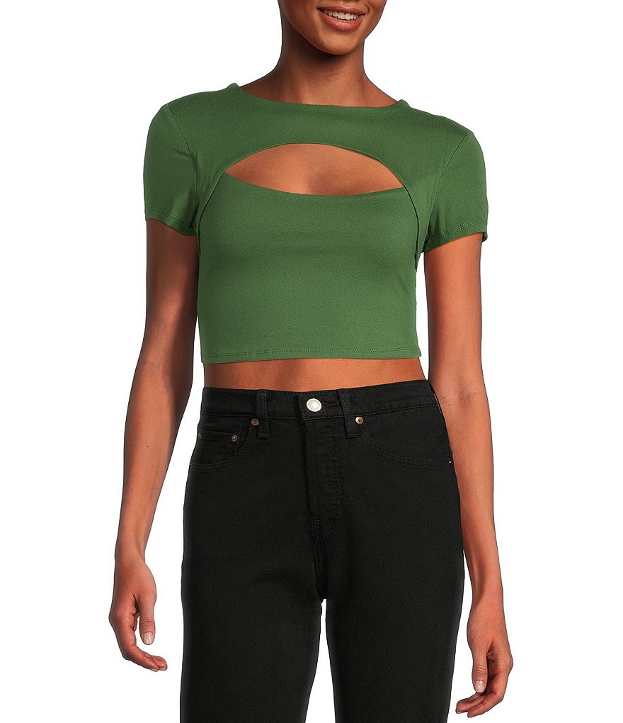 Miss Chievous Short Sleeve Cut Out Fashion Top | Dillard's