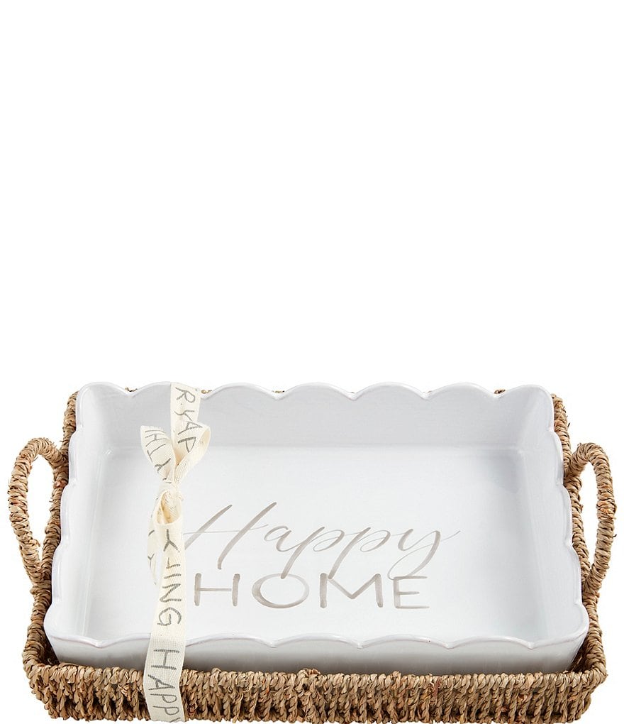 Mud Pie Happy Everything Home Scallop Baker & Basket Set | Dillard's