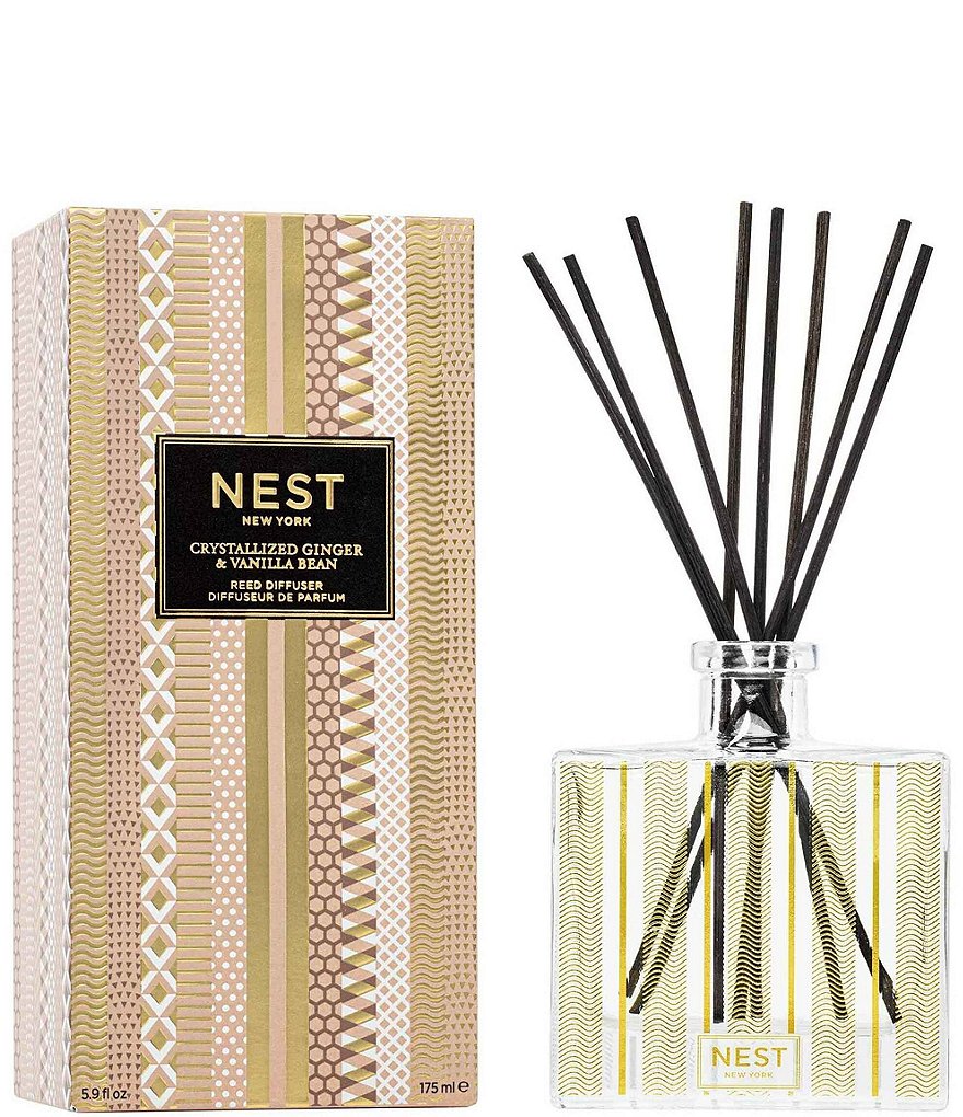 NEST New York Crystallized Ginger & Vanilla Bean Reed Holiday Festive ...