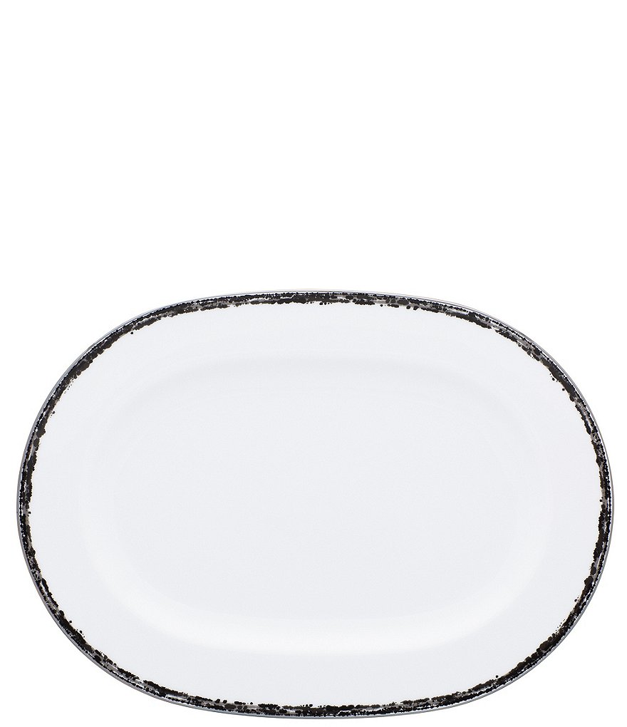 Noritake Black Rill Collection Oval Platter | Dillard's