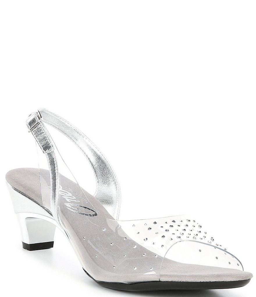 Onex Suzanne Lucite Rhinestone Slingback Sandals | Dillard's
