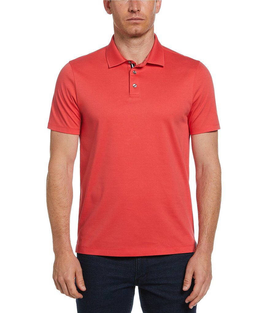 Perry Ellis Performance Stretch Solid Interlock Short Sleeve Polo Shirt | Dillard's