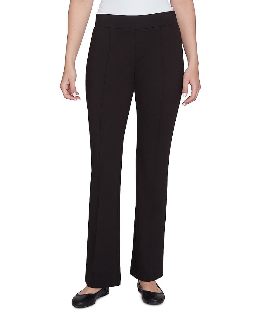 Ruby Rd. Petite Size Ponte Knit Flare Leg Pull-On Pants | Dillard's