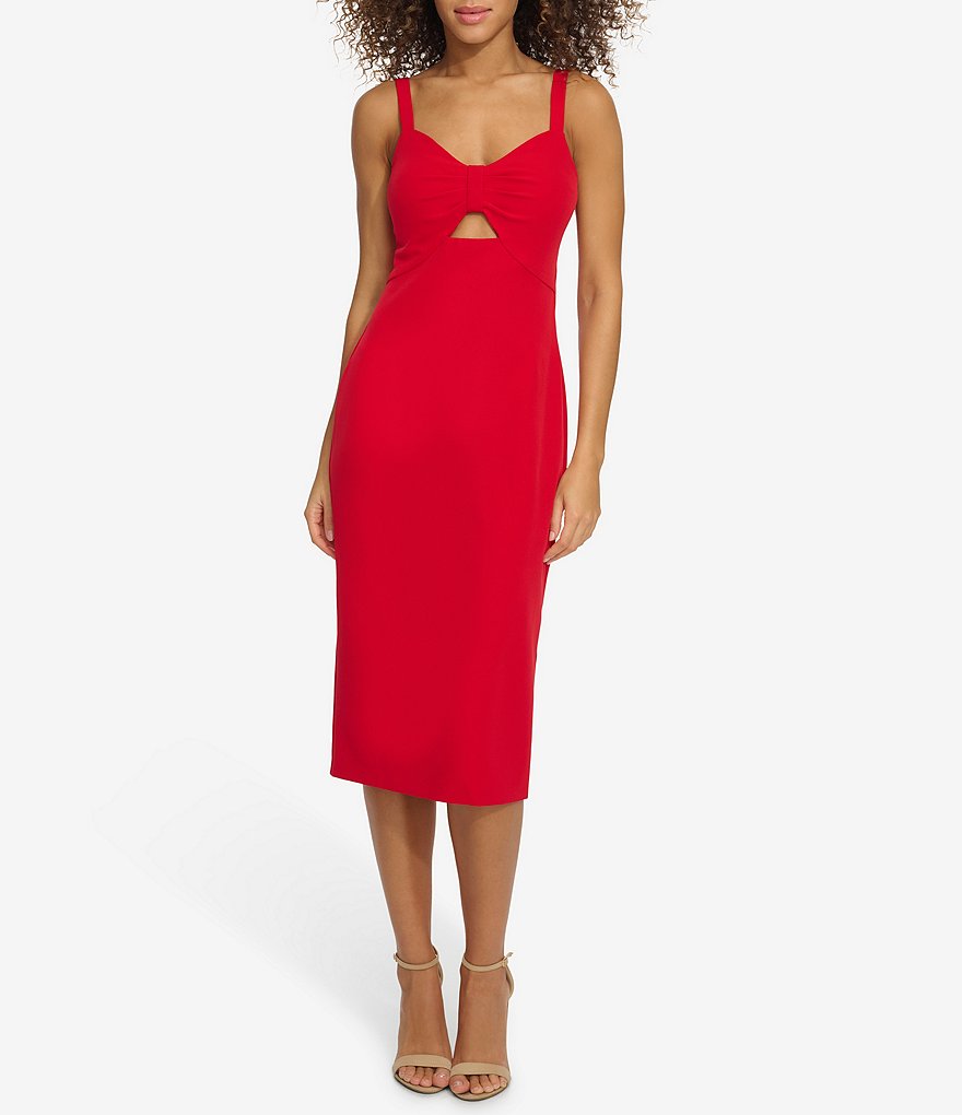 Siena Scoop Neck Sleeveless Cinched Bodice Cut Out Midi Dress Dillards