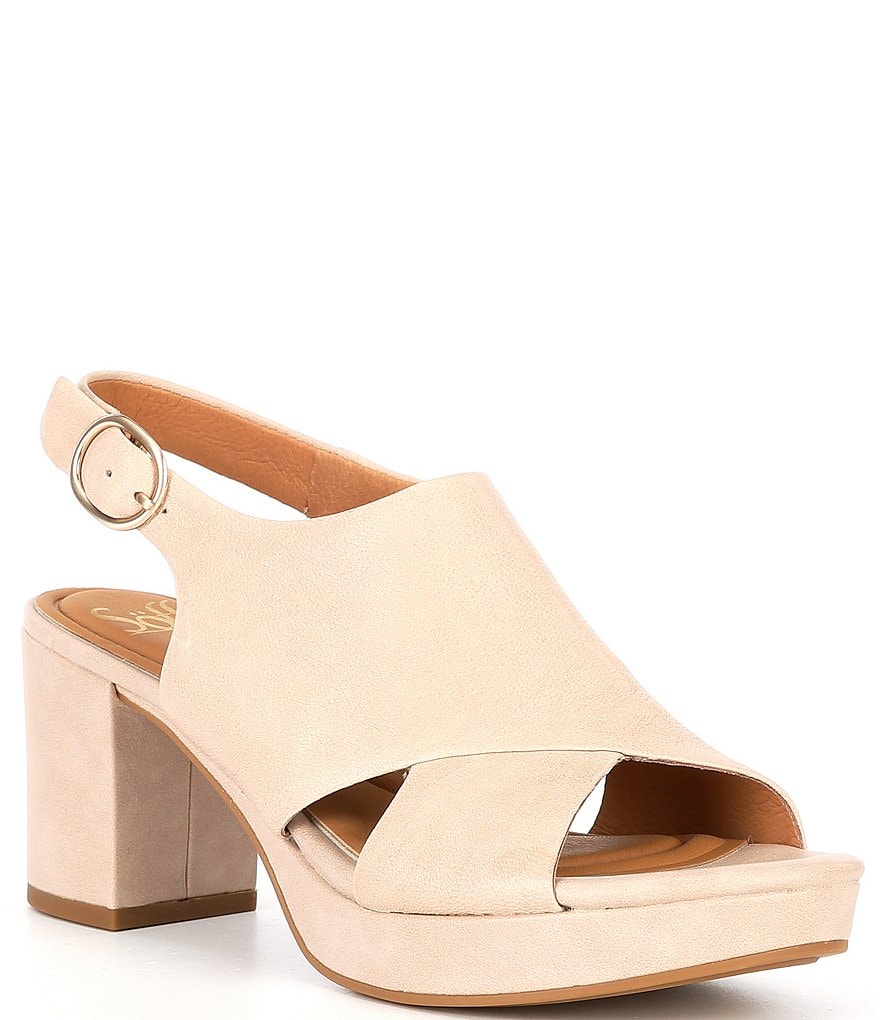 Sofft Liv Leather Block Platform Heels | Dillard's