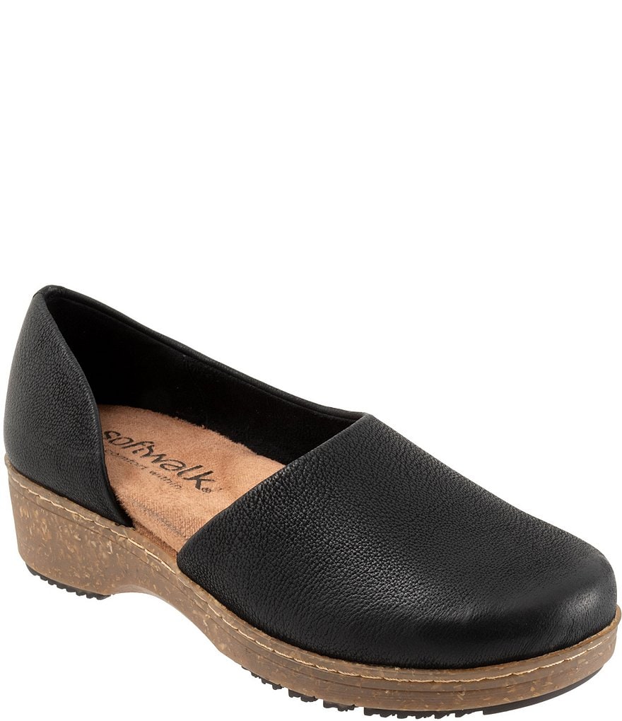SoftWalk Addie Nubuck Suede Open Side Clogs | Dillard's