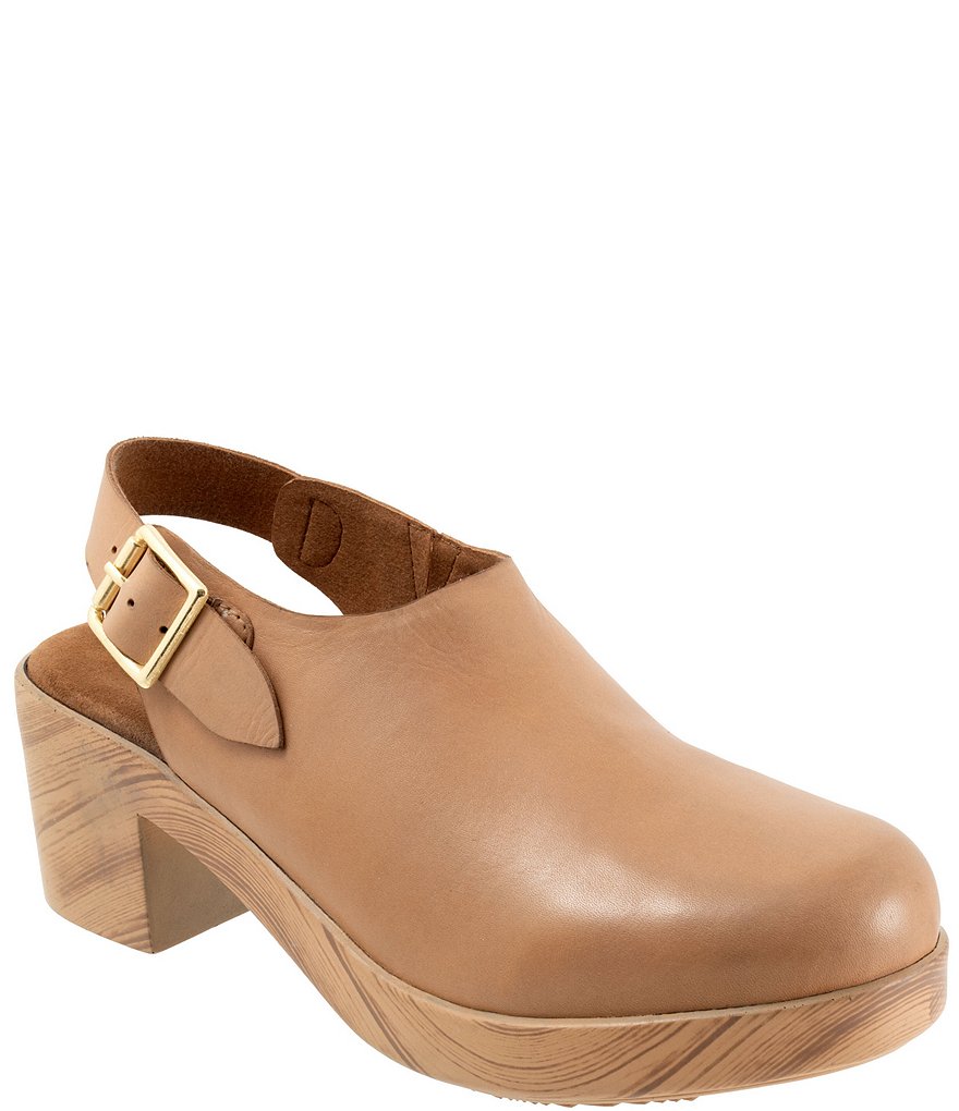 SoftWalk Fairbanks Leather Slingback Clogs | Dillard's