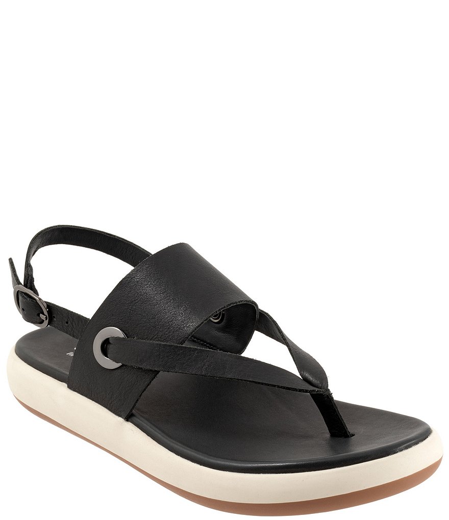 SoftWalk Joliet Leather Thong Sling Sandals | Dillard's