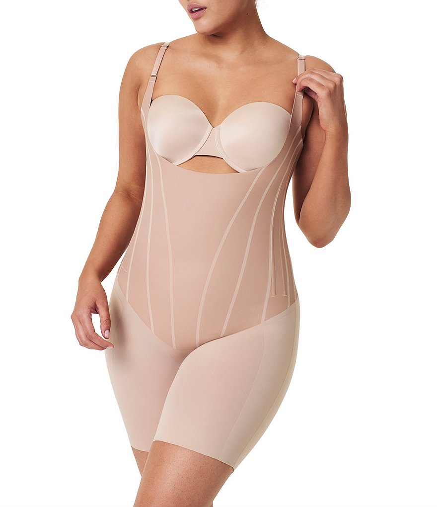 SPANXsculpt™ TotalContour Open-Bust Mid-Thigh Bodysuit | Dillard's