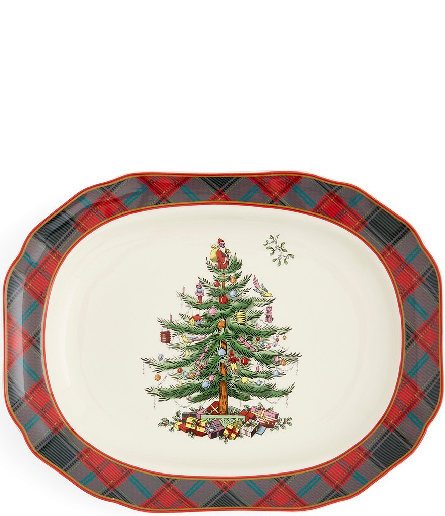 Spode Christmas Tree Collection Tartan 14" Rectangular Platter | Dillard's